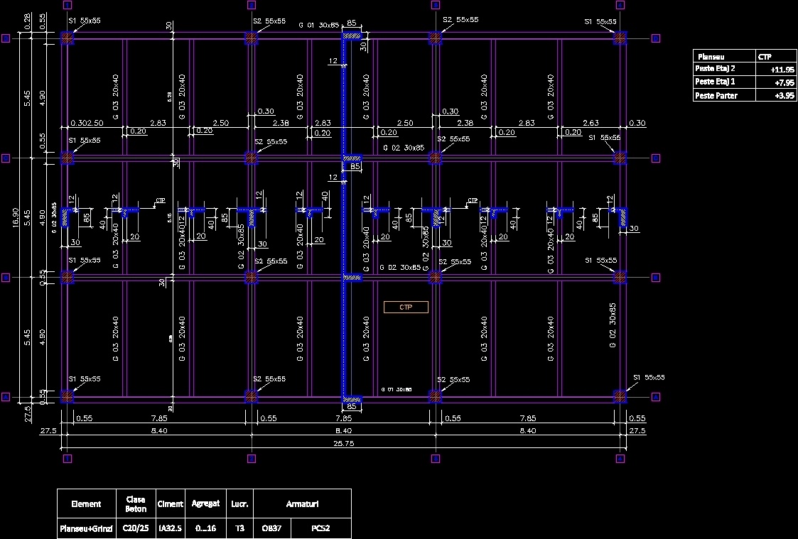Formworks Plan For A Reinforced Concrete Plate DWG Plan for AutoCAD ...