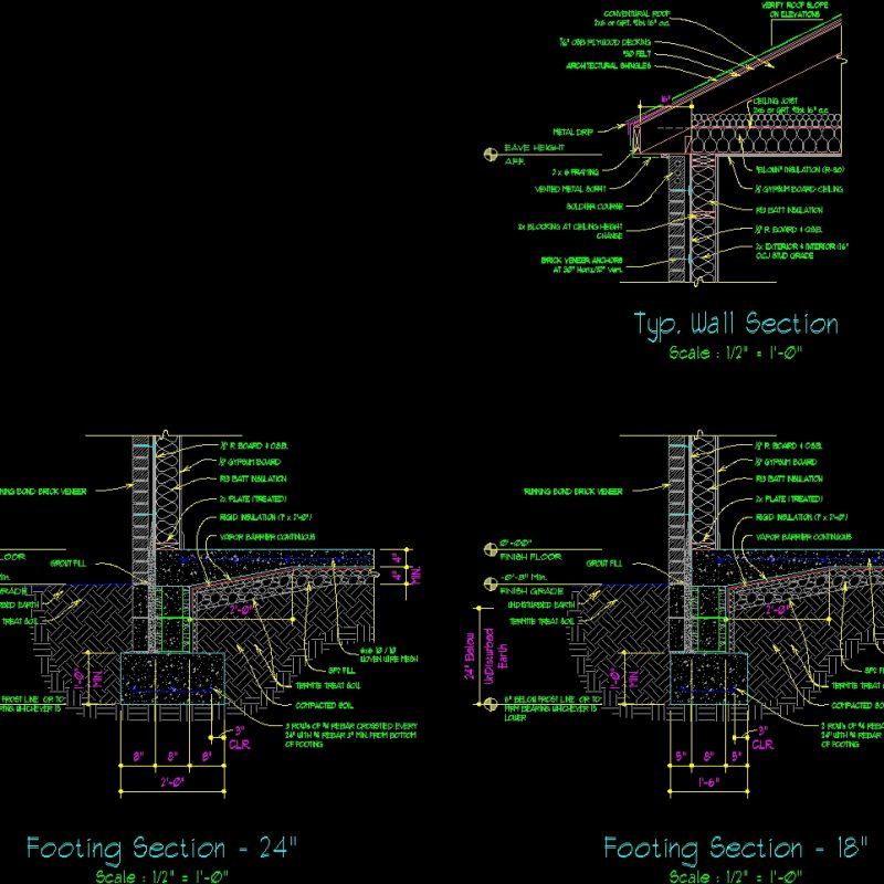Foundation Details DWG Detail for AutoCAD • Designs CAD