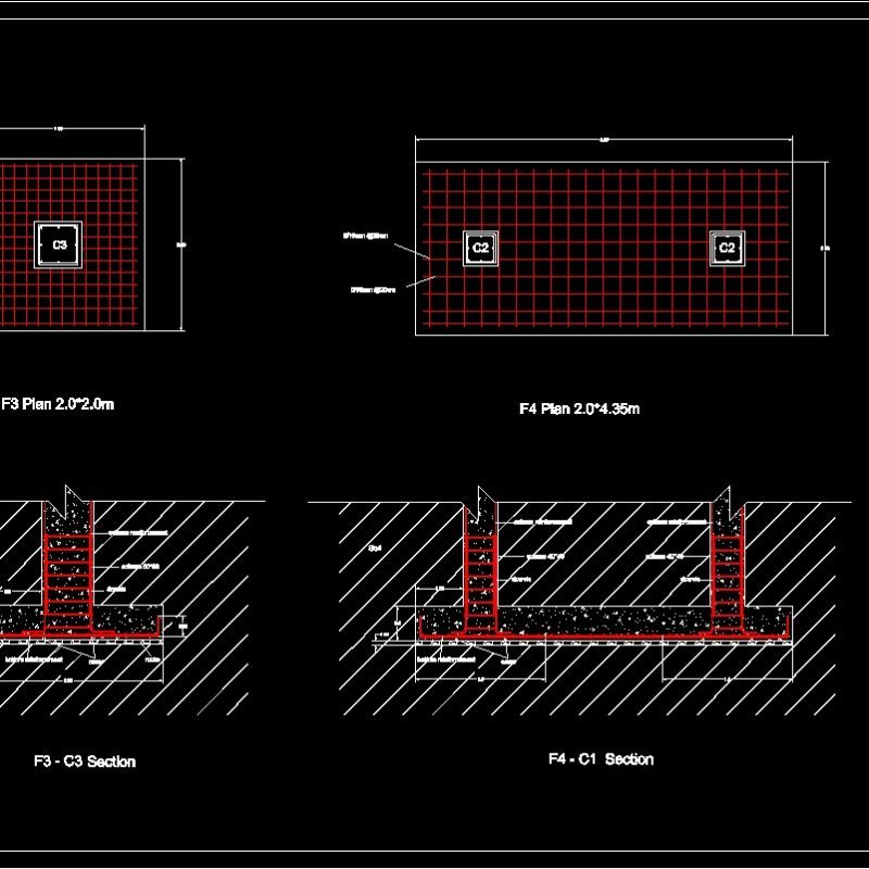 Foundation Details DWG Section for AutoCAD • Designs CAD