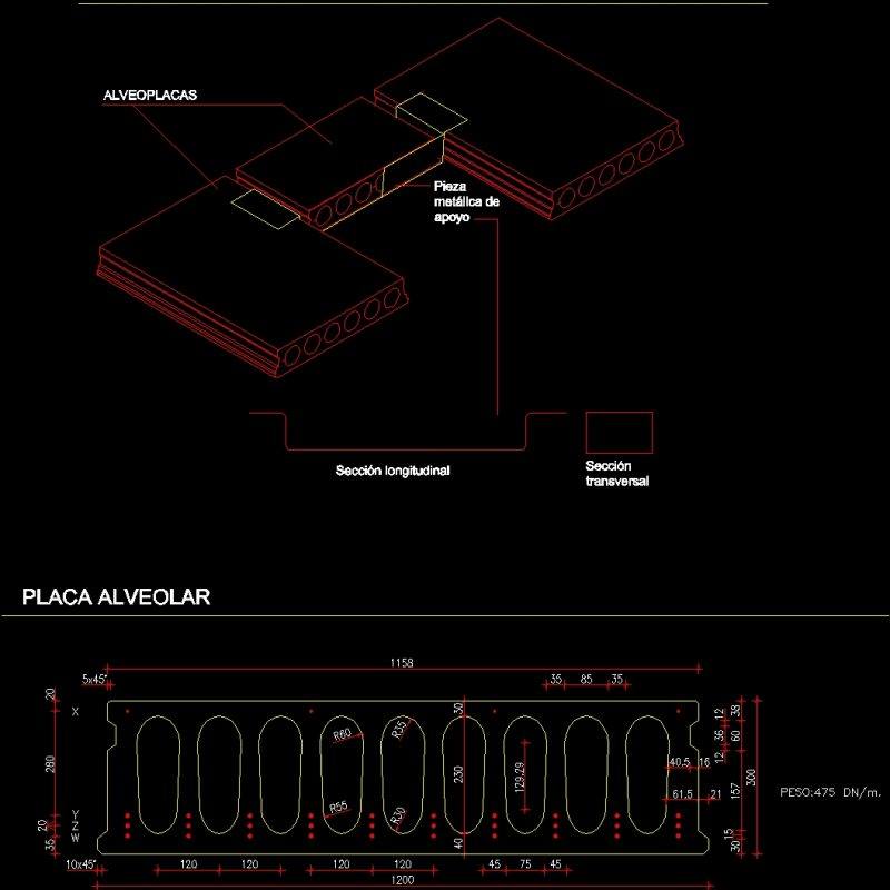 Hollow Core Slabs DWG Elevation for AutoCAD • Designs CAD