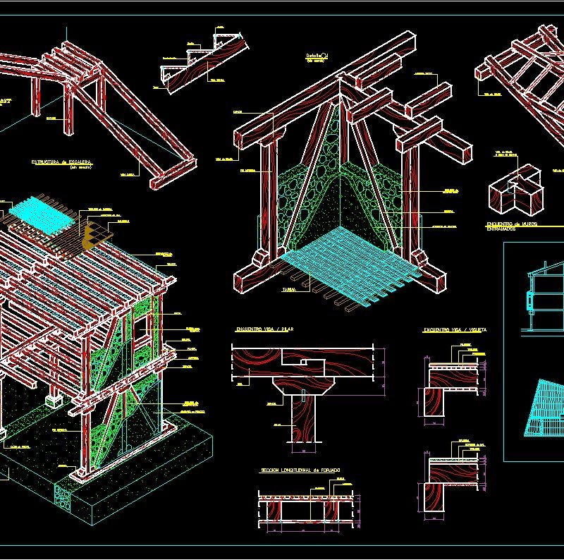 House - Woodframe Details DWG Detail for AutoCAD • Designs CAD