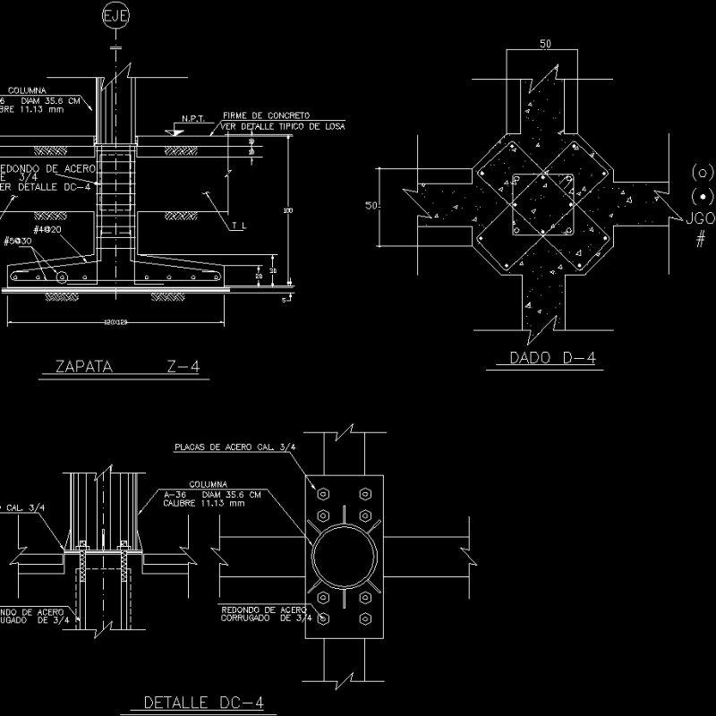 Isolated Footing With Steel Column DWG Block for AutoCAD • Designs CAD