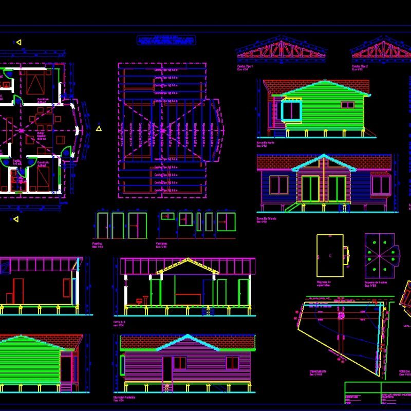 Log Cabin On Piles DWG Block for AutoCAD • Designs CAD