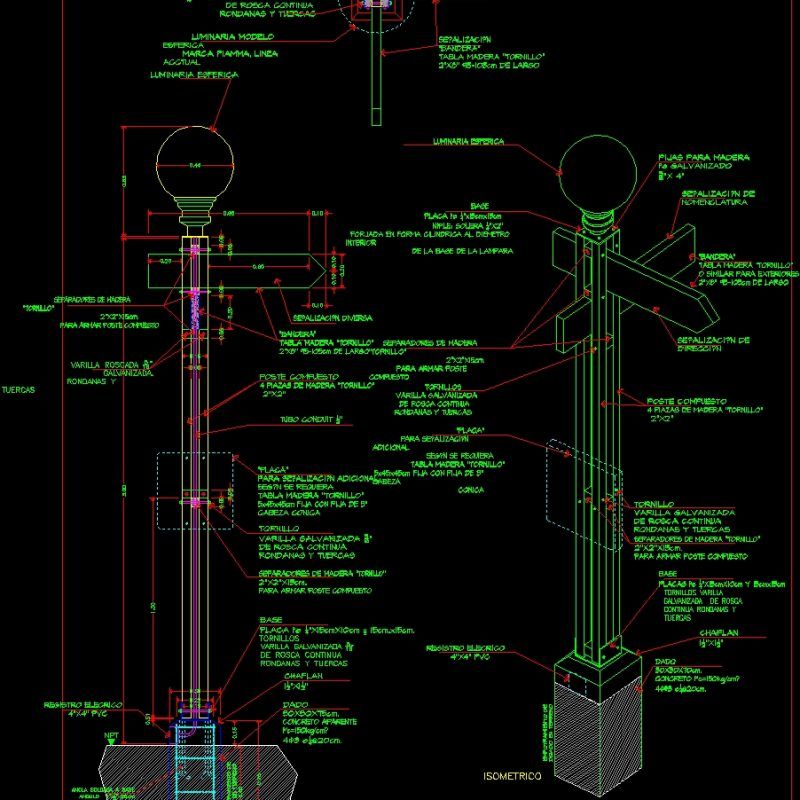 Luminaire Pole Tip DWG Block for AutoCAD • Designs CAD