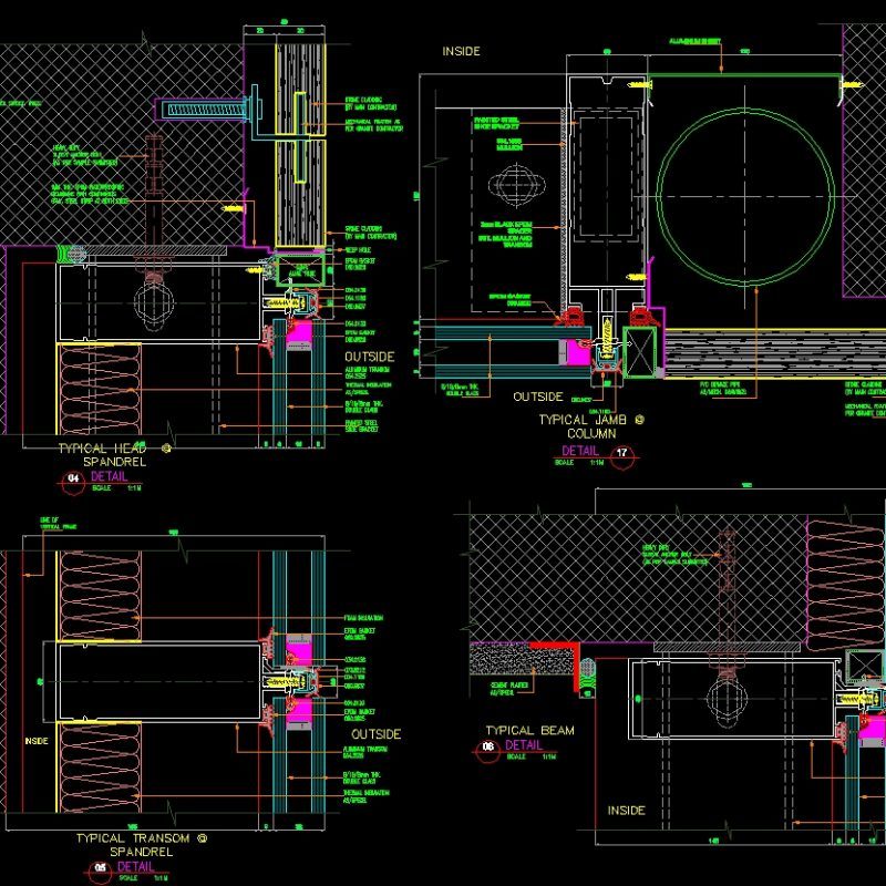 Mullion And Marble Fixation DWG Block for AutoCAD • Designs CAD