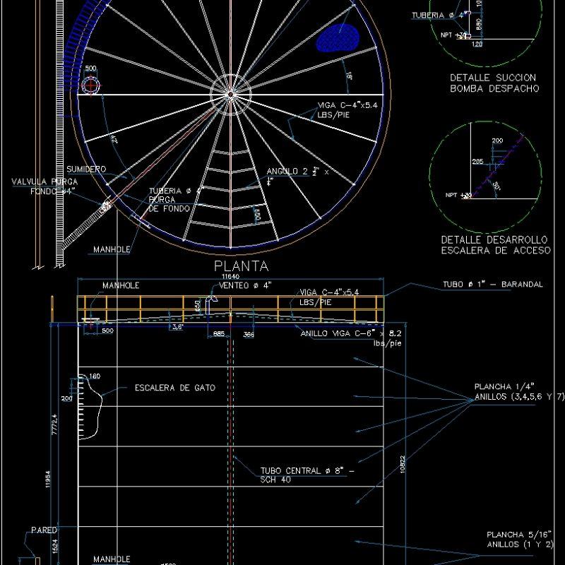 Oil Tank - Details DWG Detail for AutoCAD • Designs CAD