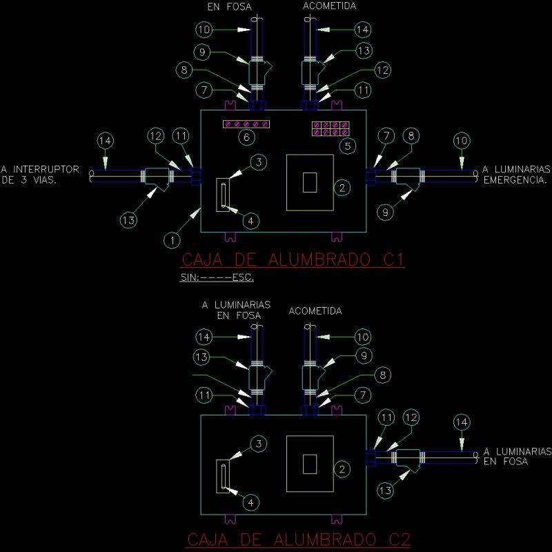 Panel Of Push Buttons - Illumination Boxes - DWG Block for AutoCAD ...