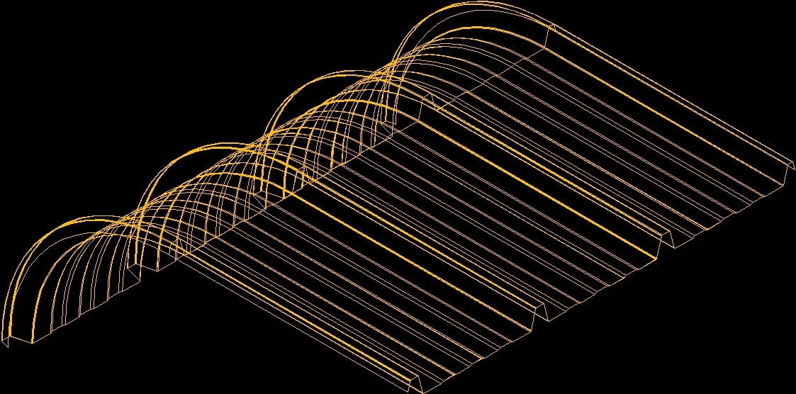 Panel Tr - Four Curved 3D DWG Detail for AutoCAD • Designs CAD