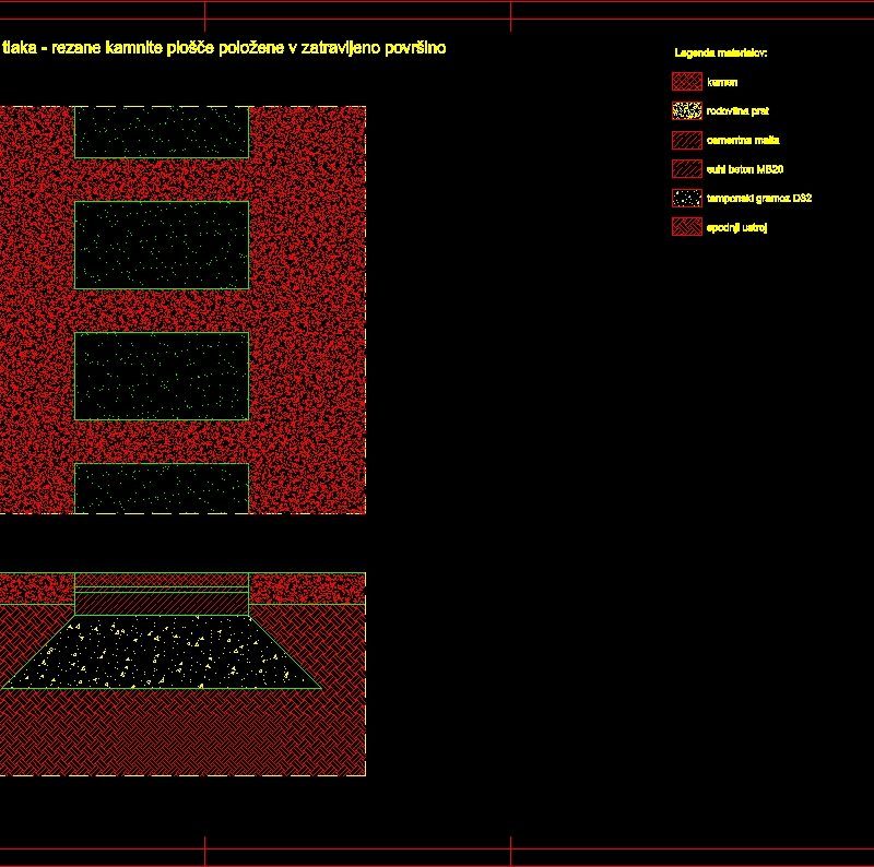 Path Of Stone Slabs DWG Detail for AutoCAD • Designs CAD