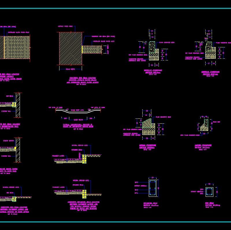 Pavement Details, Curbs And Edges DWG Detail for AutoCAD • Designs CAD