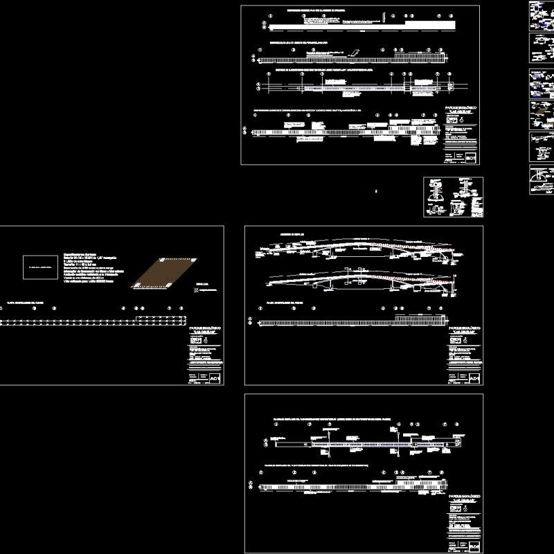 Pedestrian Bridge Structural Drawings DWG Block for AutoCAD • Designs CAD