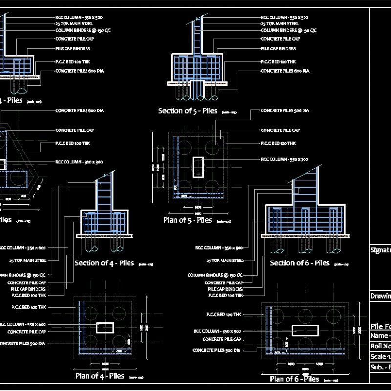 Pile DWG Plan for AutoCAD • Designs CAD