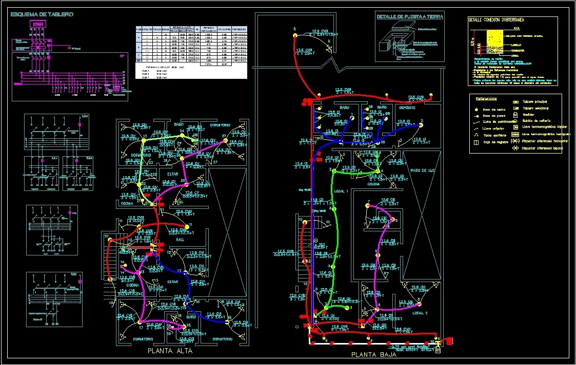 Plano Housing Three Phase Electric Two Floors DWG Block for AutoCAD ...