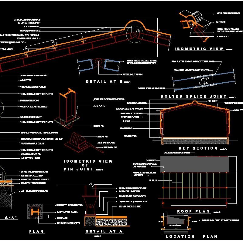 Portal Frame DWG Section for AutoCAD | DesignsCAD