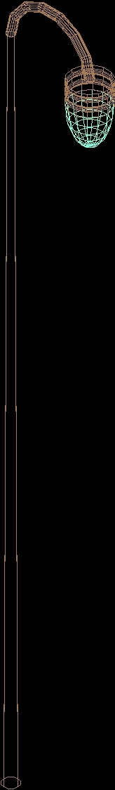 Post With Urban Lamp Of Illumination - Height 5 N DWG Block for AutoCAD ...