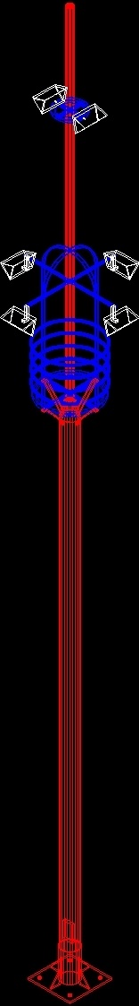 Public Illumination Type Tower 3D DWG Model for AutoCAD • Designs CAD