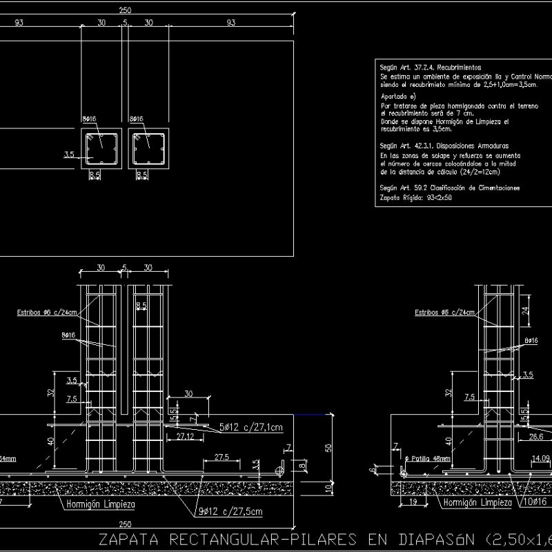 Rectangular Footing - Detail DWG Detail for AutoCAD • Designs CAD