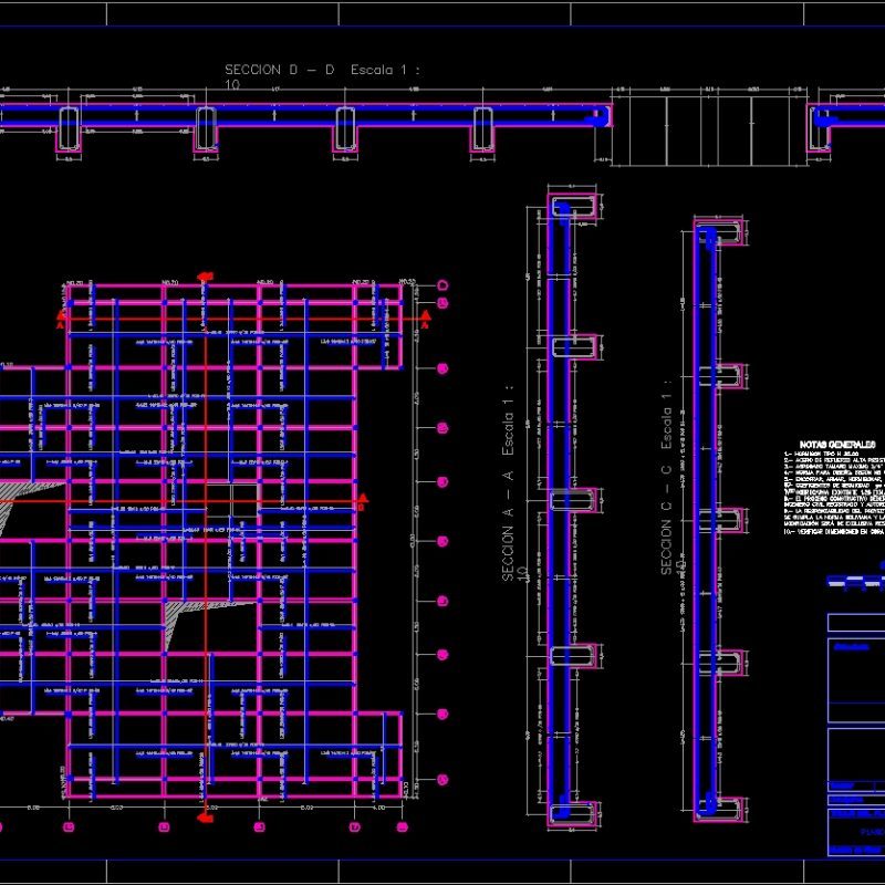 Reinforced Concrete Slab, One Way Rebar DWG Plan for AutoCAD • Designs CAD