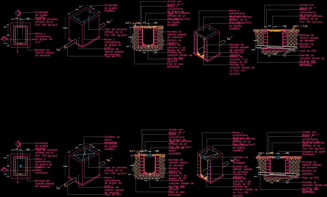 Sanitary Registration Type And Colander DWG Section for AutoCAD ...