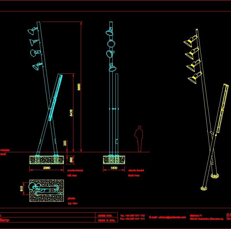 Sara Lamp 3D DWG Model for AutoCAD • Designs CAD