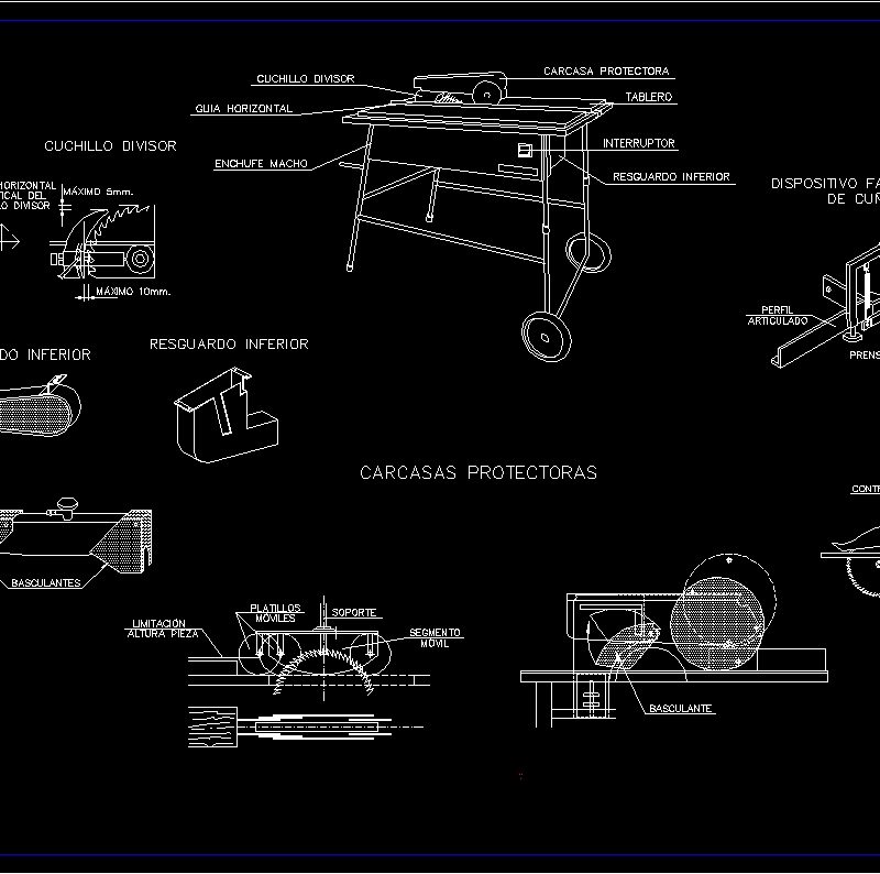 Saw Machine Details DWG Detail for AutoCAD | DesignsCAD