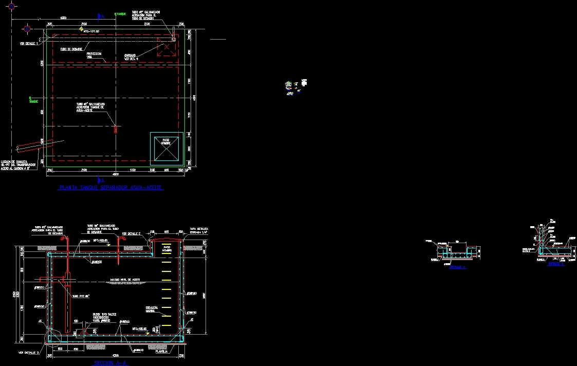 Separator Tank Water And Oil DWG Detail for AutoCAD • Designs CAD