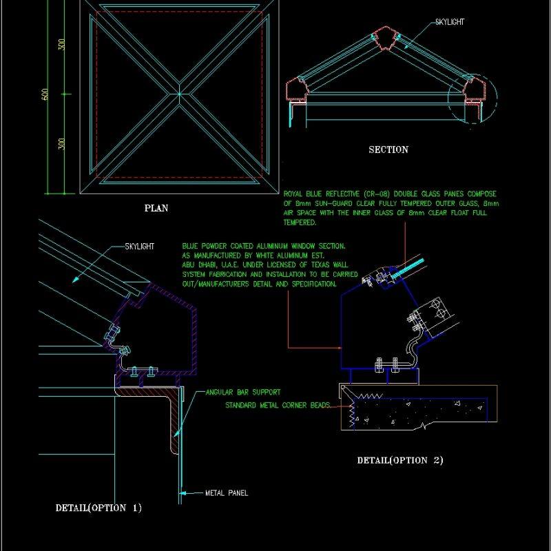Skylight Construction Details DWG Detail for AutoCAD • Designs CAD Skylight Construction Details DWG Detail for AutoCAD • Designs CAD
