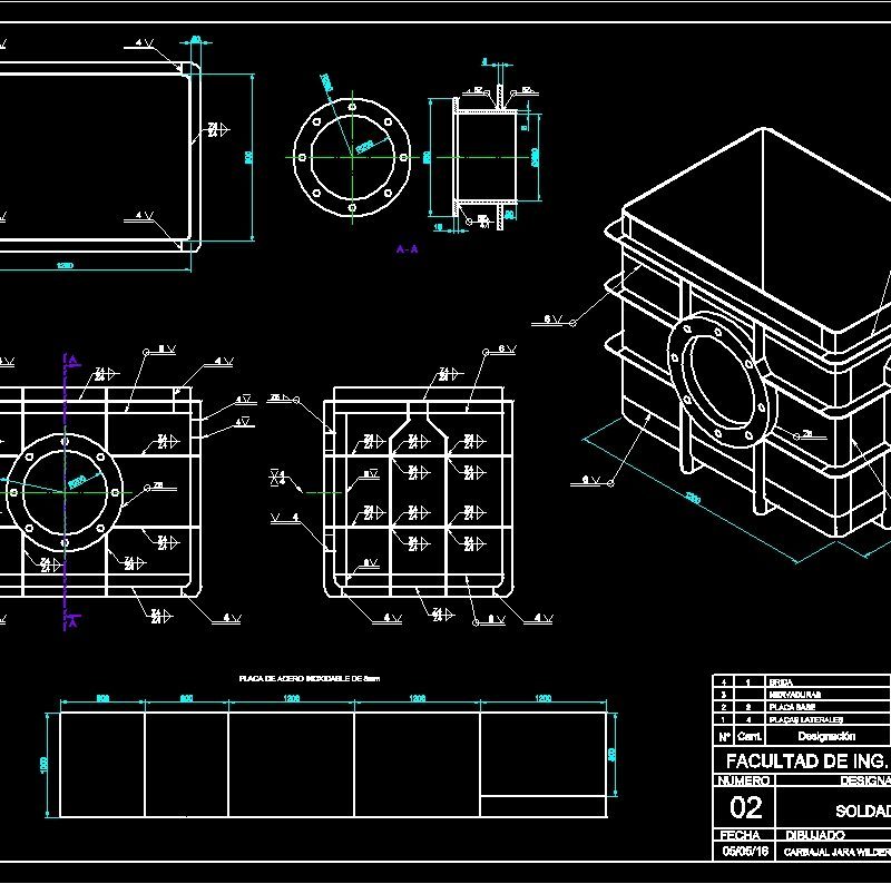 Sterilizer Welding Chamber 2D DWG Plan for AutoCAD • Designs CAD