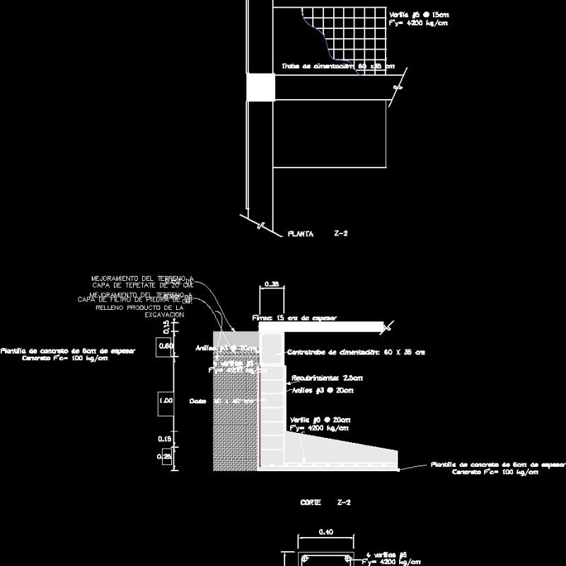 Structural; Shoes And Foundation Slab DWG Plan for AutoCAD • Designs CAD