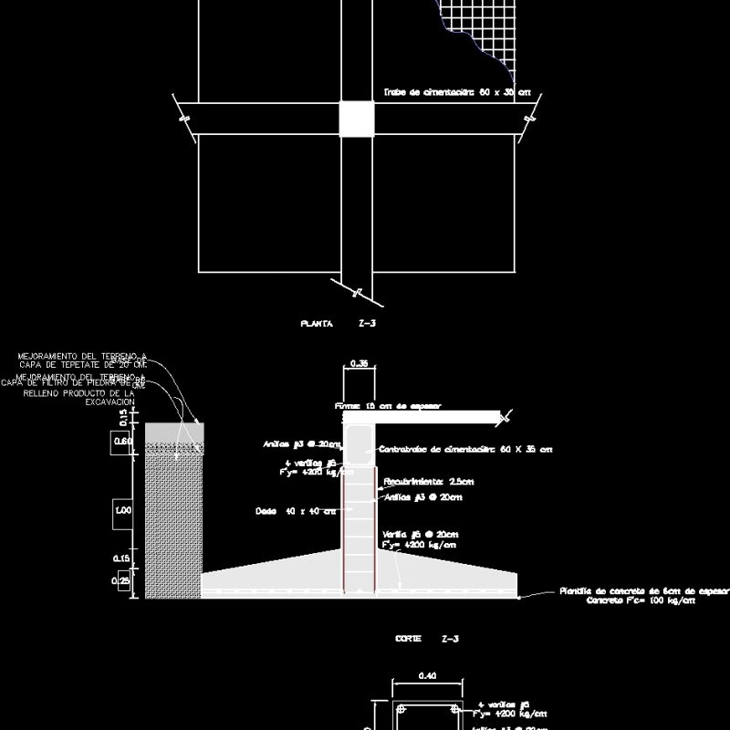 Structural; Shoes And Foundation Slab DWG Plan for AutoCAD • Designs CAD