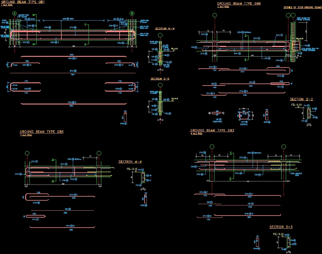 Structural Elements And Foundation Details DWG Detail for AutoCAD ...