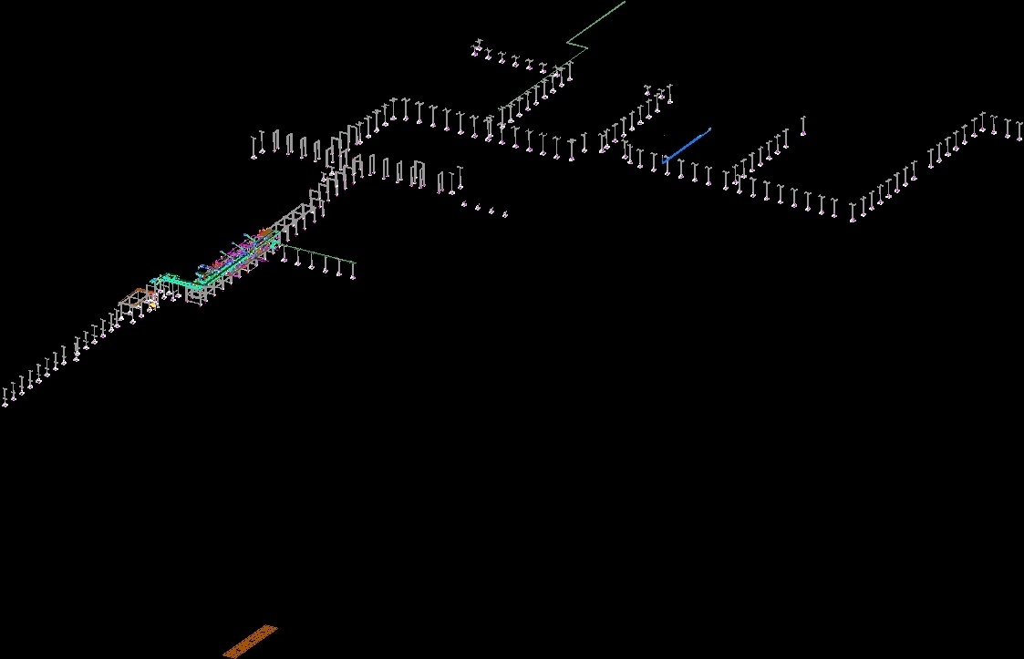 Supports And Tubes In Center Of Oil Facilities DWG Block for AutoCAD ...