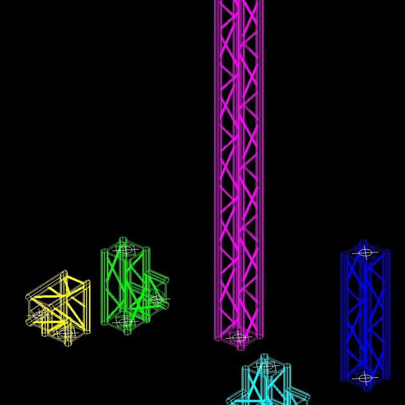 Truss - Modular Structural System For Illumination Scenarios DWG Block ...