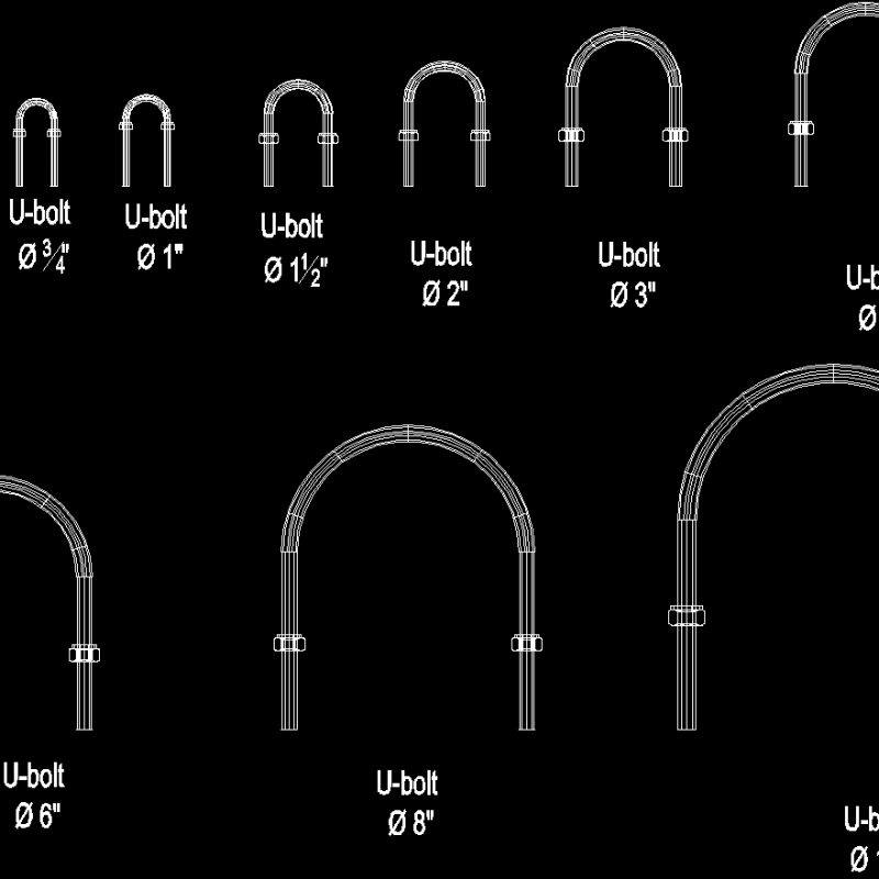 U-Bolt 3D DWG Model for AutoCAD • Designs CAD