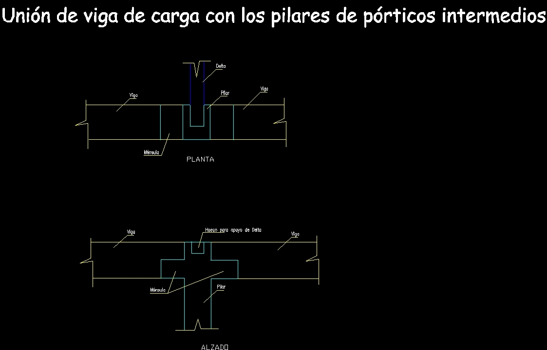 Union Between Precast Beam And Columns DWG Detail for AutoCAD • Designs CAD