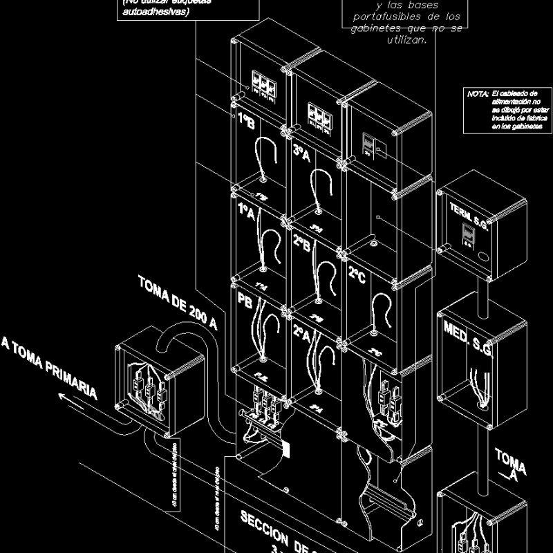 Unit Electrical Meters Box, Apartment Building, Buenos Aires DWG Block ...