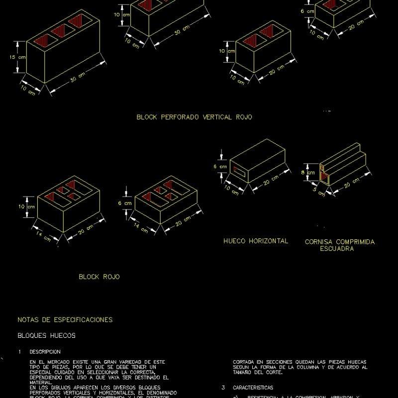 Wall Pressed Clay Hollow Block DWG Detail for AutoCAD • Designs CAD