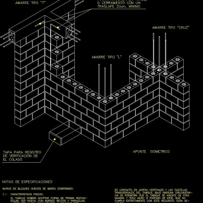 Wall Pressed Clay Hollow Block DWG Detail for AutoCAD • Designs CAD
