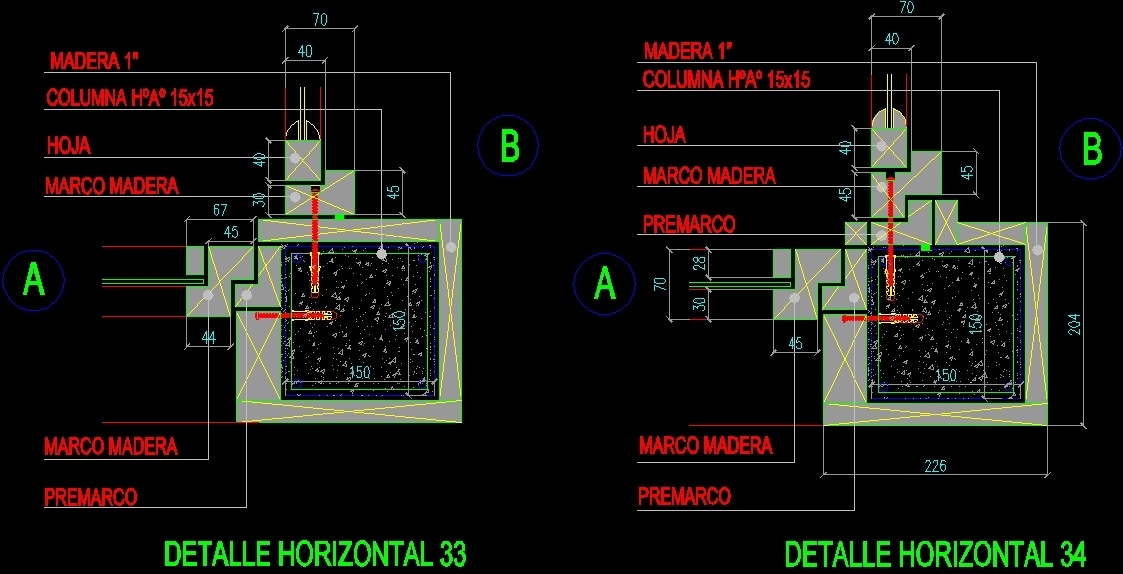 Wood Panelling Over Concrete Column, Wall Covering DWG Section for ...
