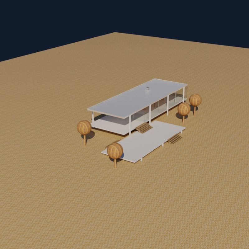 Farnsworth House – Mies Van Der Rohe 3D DWG Model for AutoCAD • Designs CAD