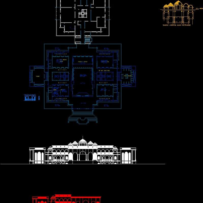 Ashram DWG Plan for AutoCAD • Designs CAD