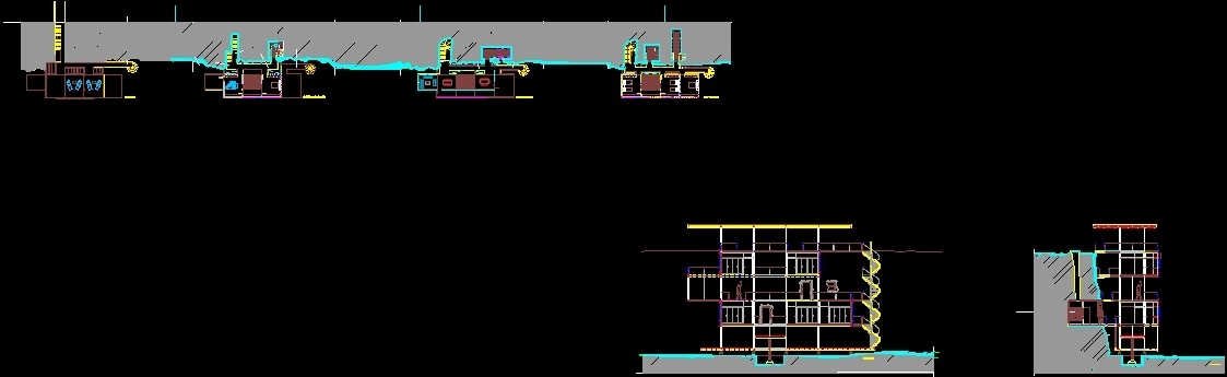 Building 3 Levels On Teh Hillside Of A Mountain DWG Section for AutoCAD ...