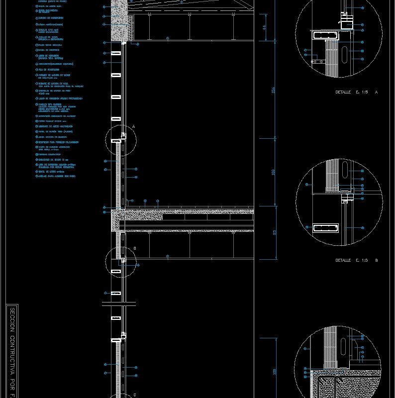 Constructive Section Facade DWG Section for AutoCAD | DesignsCAD