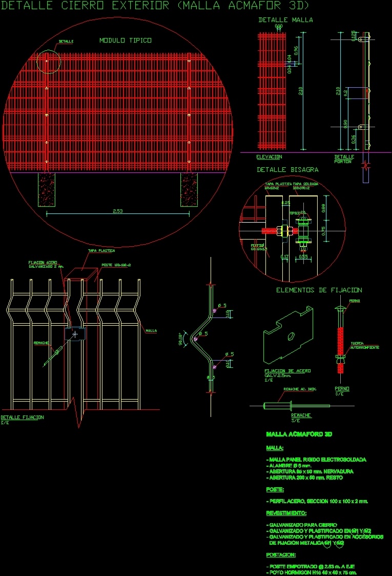 Detail Enclose In Metallic Mesh 3D DWG Detail for AutoCAD • Designs CAD