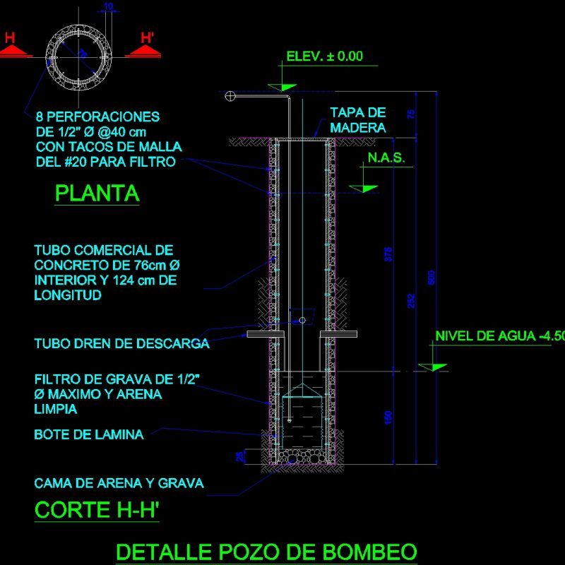 Detail Pumping Well DWG Detail for AutoCAD • Designs CAD