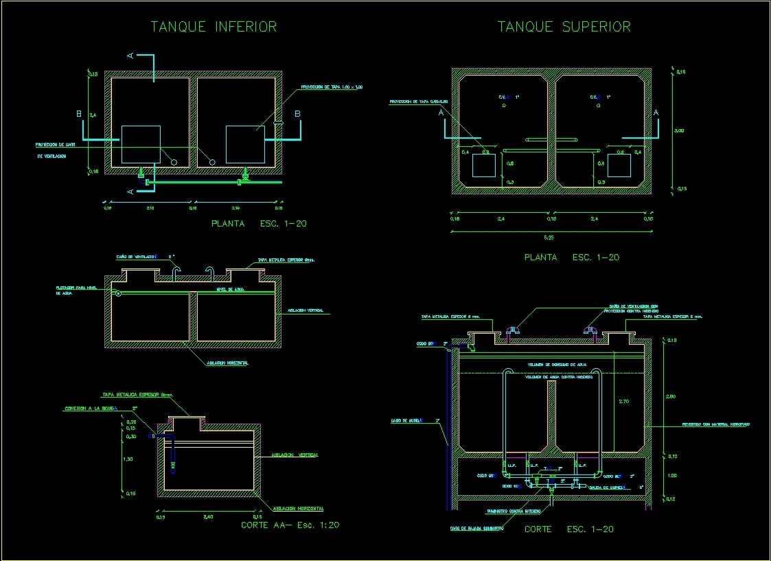 Detail Water Tank For Buildings DWG Section for AutoCAD • Designs CAD