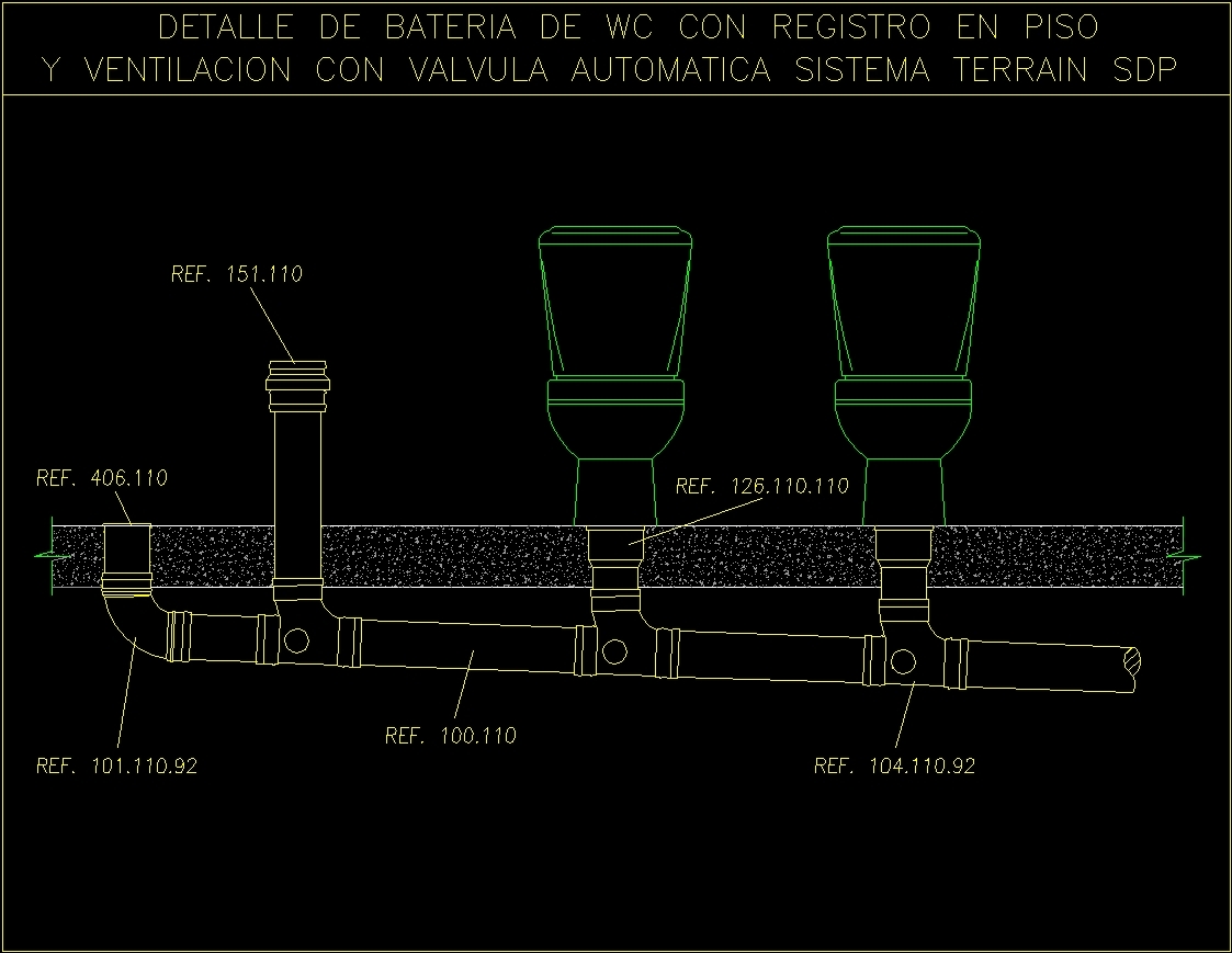 Detail Wc Battery With Registration In Floor And Ventilation DWG ...