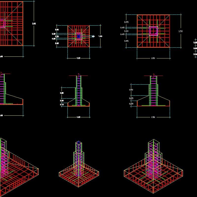 Details Of Armed Concrete Footing DWG Section for AutoCAD • Designs CAD