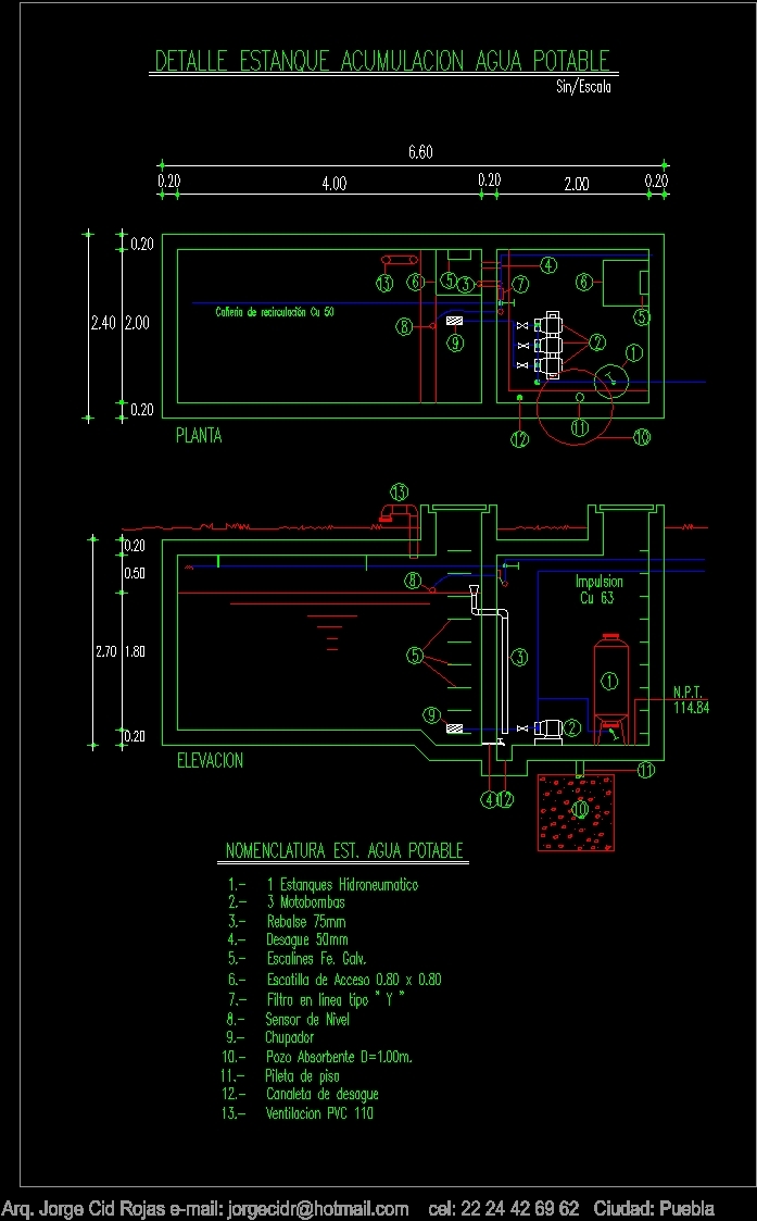 Details Stagnate - Potable Water Accumulation DWG Detail for AutoCAD ...