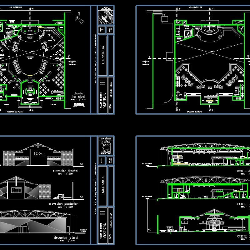 Disco In Barranca- Two Fronts One To The Sea DWG Section for AutoCAD ...